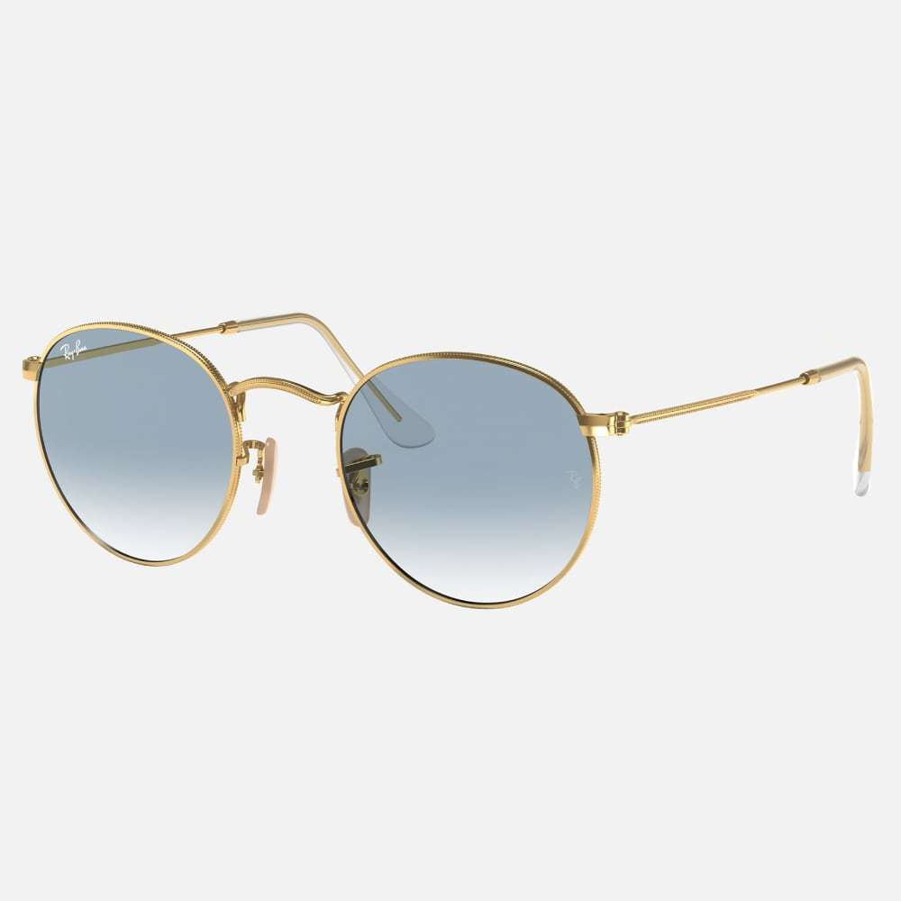 Lunettes de soleil Ray Ban Round Flat Metal Or | Lunettes de soleil ...